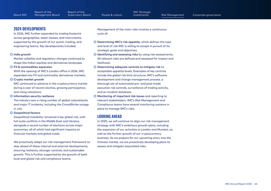 IMC - IMC Annual Report 2024 - Page 40